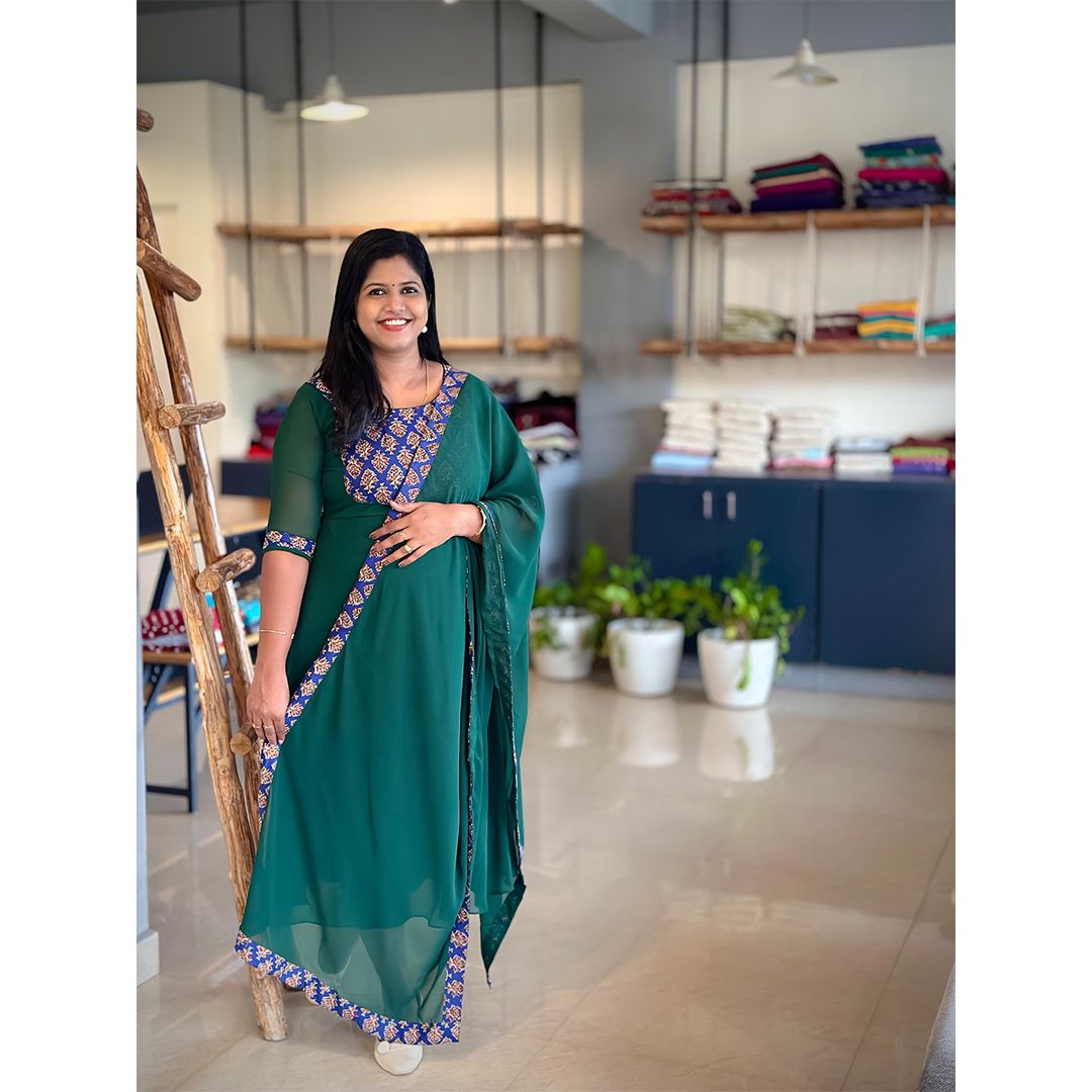 Premium Ajrak Top with Shawl -00brd