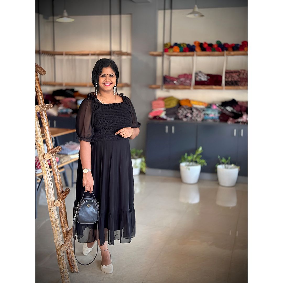 Smocked Design western Frock -00pu