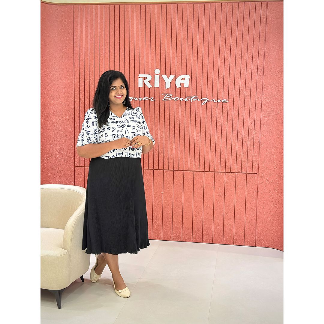 Western Pleated Skirt & Top- Black Colour