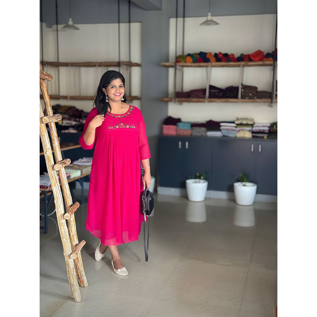 Premium Handwork Alia cut Aline kurti -00pi