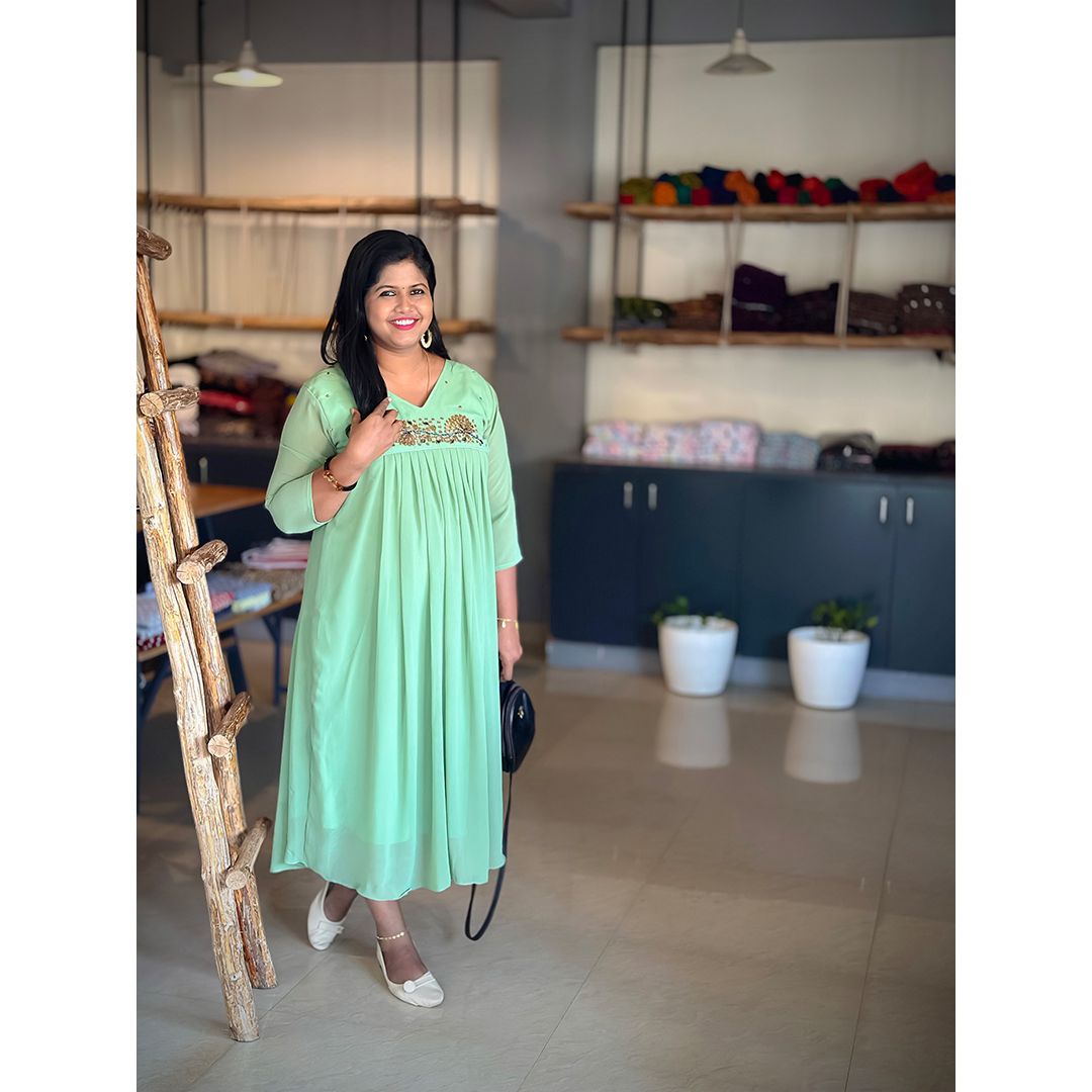 Premium Handwork Alia cut Aline kurti -00pi