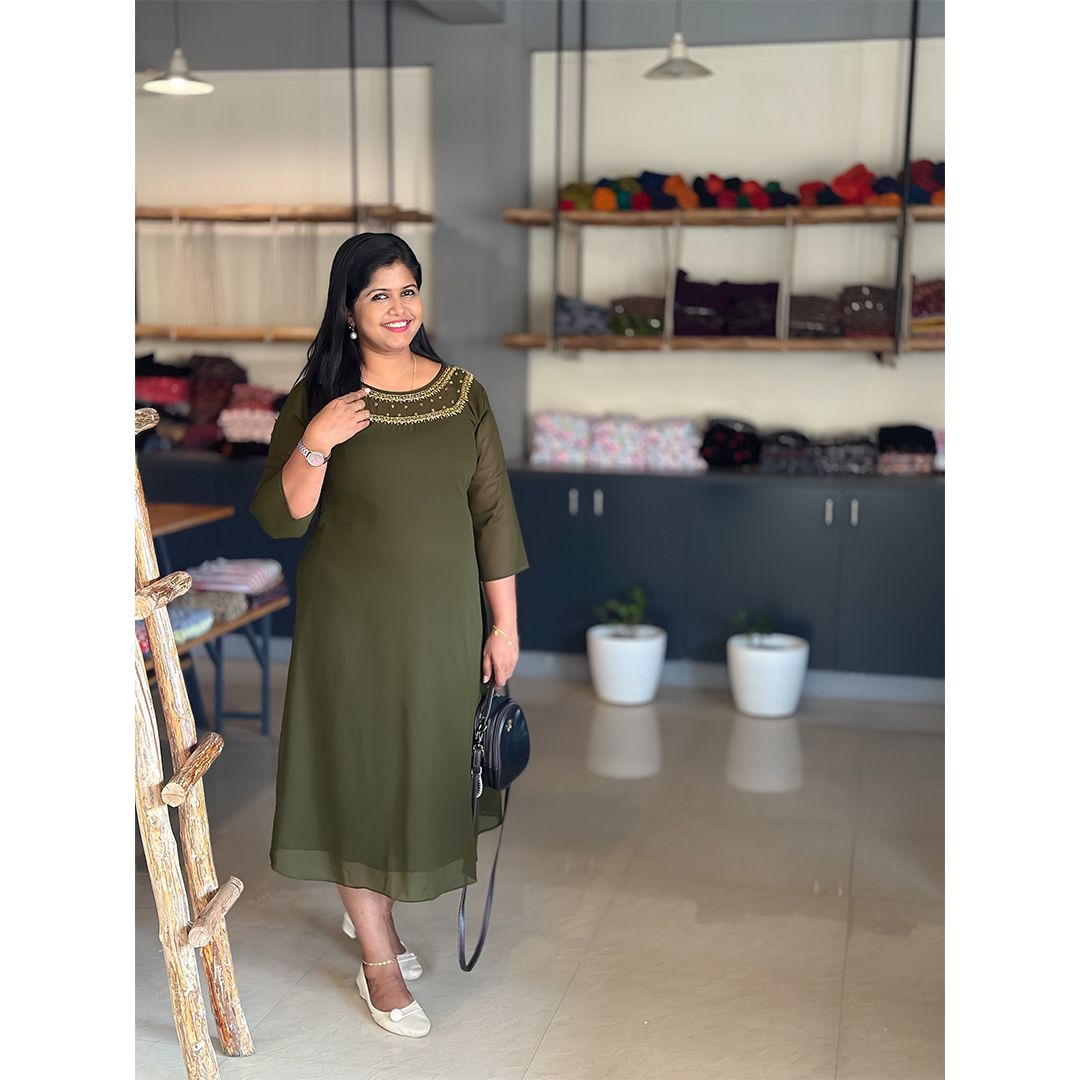 Premium Handwork Alia cut Aline kurti -00pi